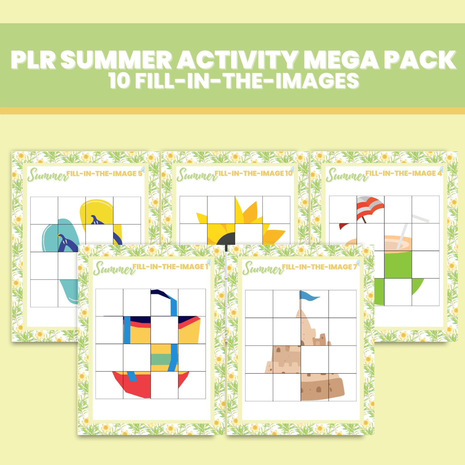 PLR Summer Activity Mega Pack Printable, Summer Word Search, Word ...