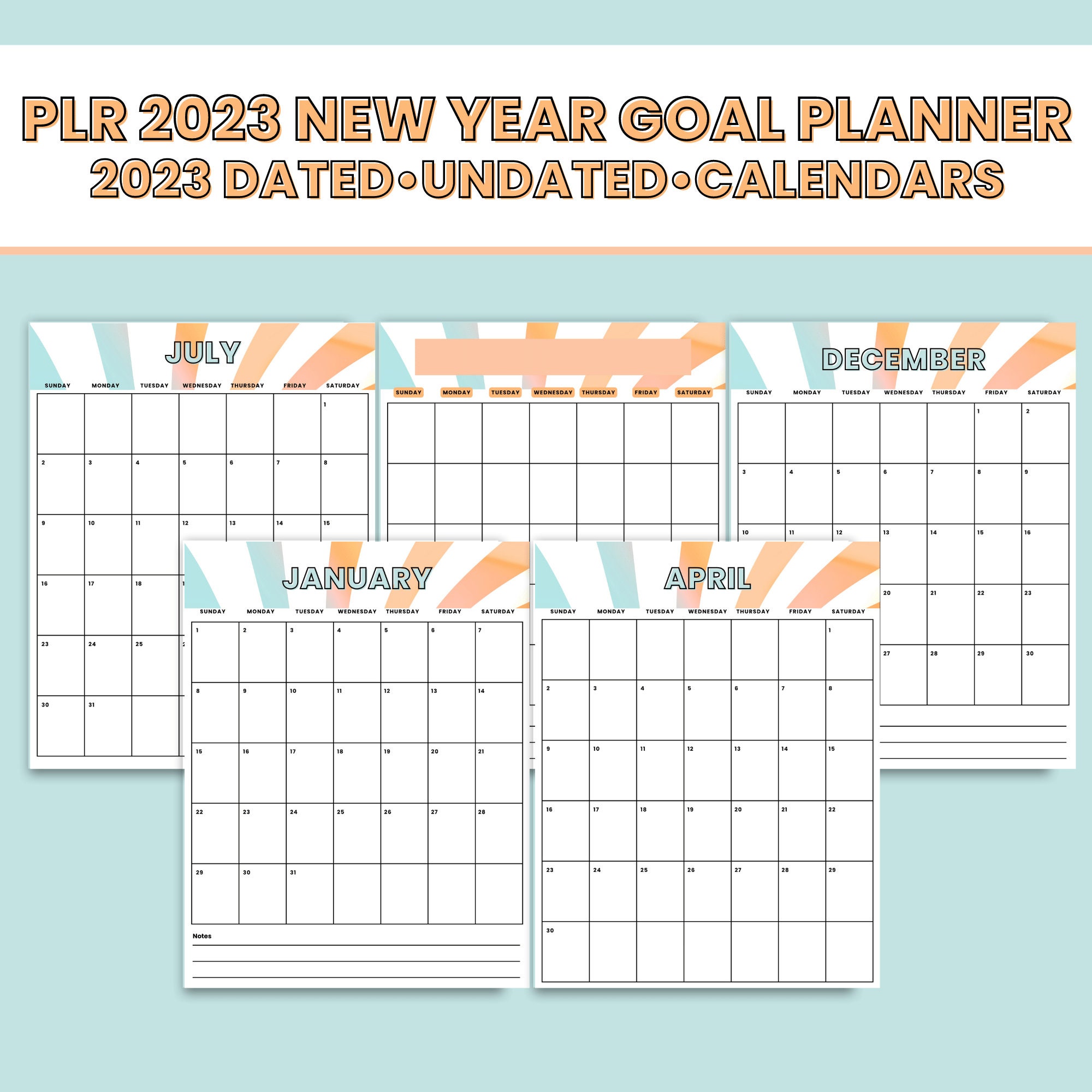 PLR 2023 New Year Goal Planner-printable Goal Setting Worksheet-2023 ...