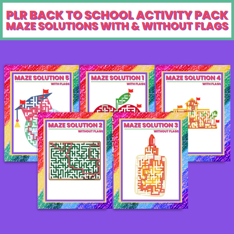 PLR Back to School Activity Pack Commercial Use Templates, Printable ...