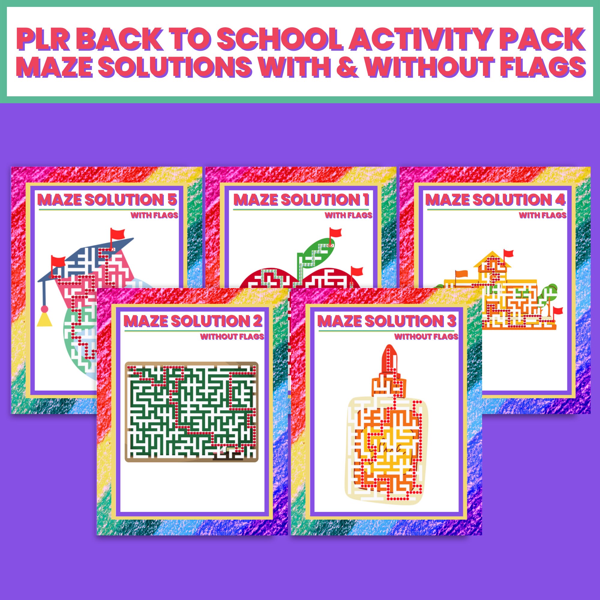 PLR Back to School Activity Pack Commercial Use Templates, Printable ...