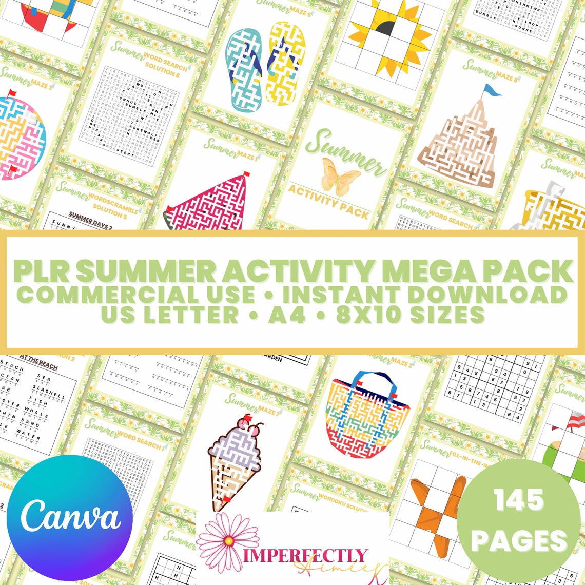 PLR Summer Activity Mega Pack Printable, Summer Word Search, Word ...