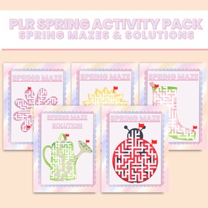 PLR Spring Activity Pack Printable, Spring Word Search, Word Scramble ...