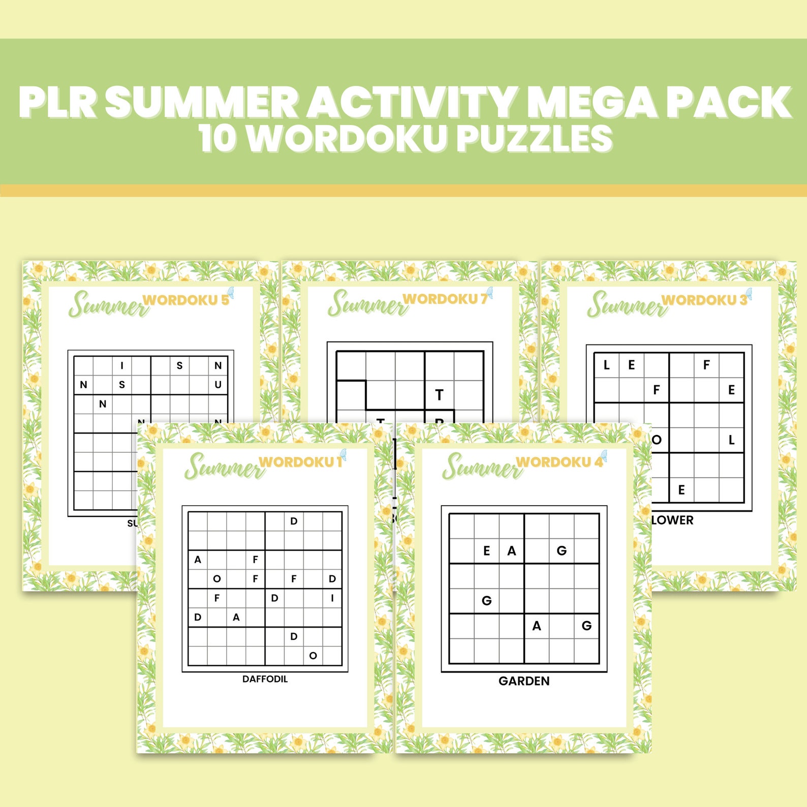 PLR Summer Activity Mega Pack Printable, Summer Word Search, Word ...