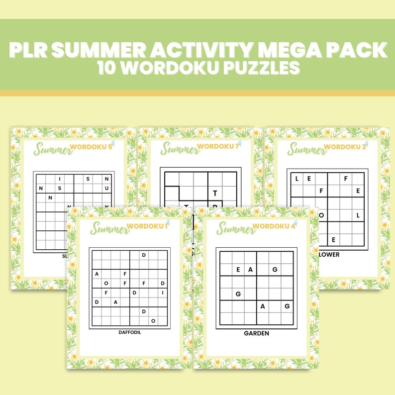 PLR Summer Activity Mega Pack Printable, Summer Word Search, Word ...