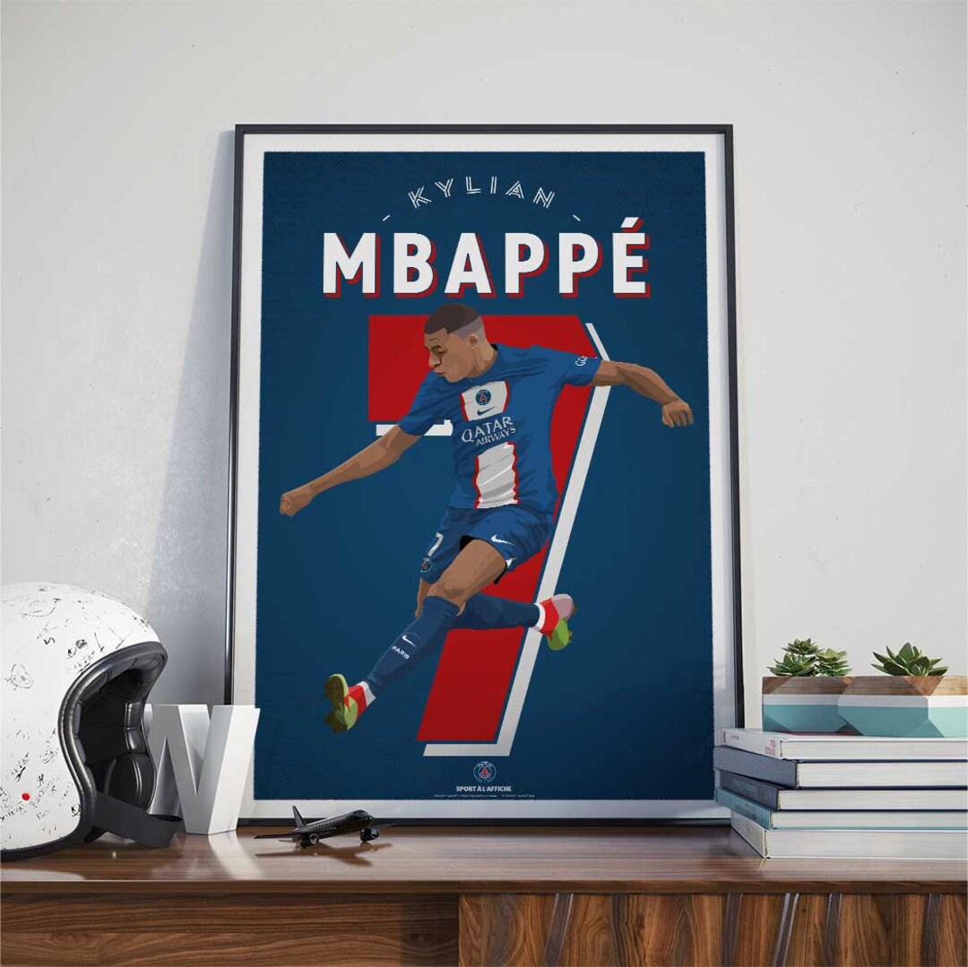 PSG Poster Kylian Mbappé - Etsy