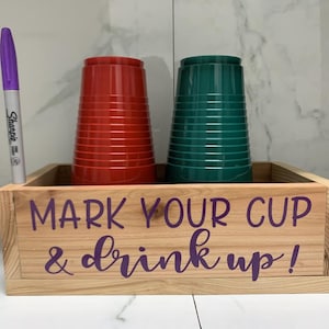Solo Cup Holder, Party Cup Dispenser, Marker Holder, Wooden Party Cup ...