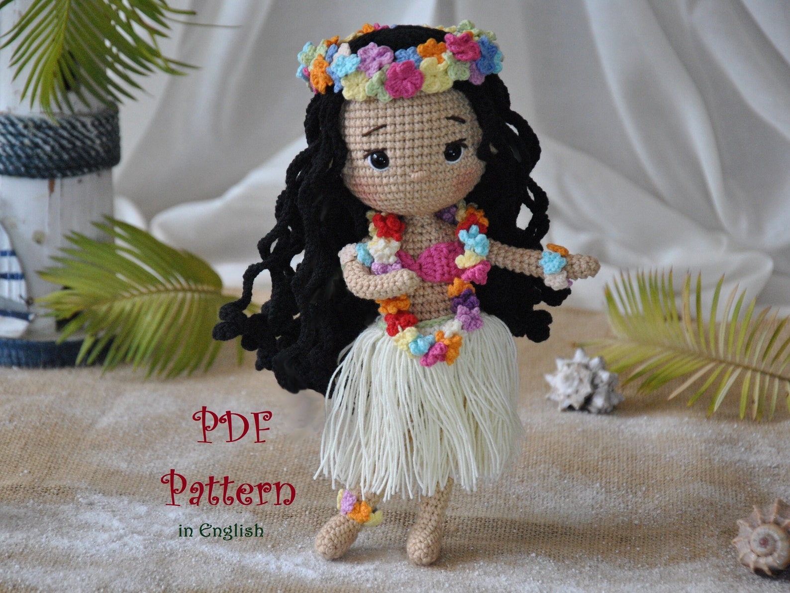 PDF Pattern, Kailani the Little Hawaiian Dancer Doll Amigurumi Crochet ...