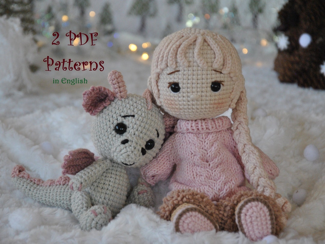 2 PDF Patterns, Sophie, Cute Dressable Doll With Winter Outfits and Big ...