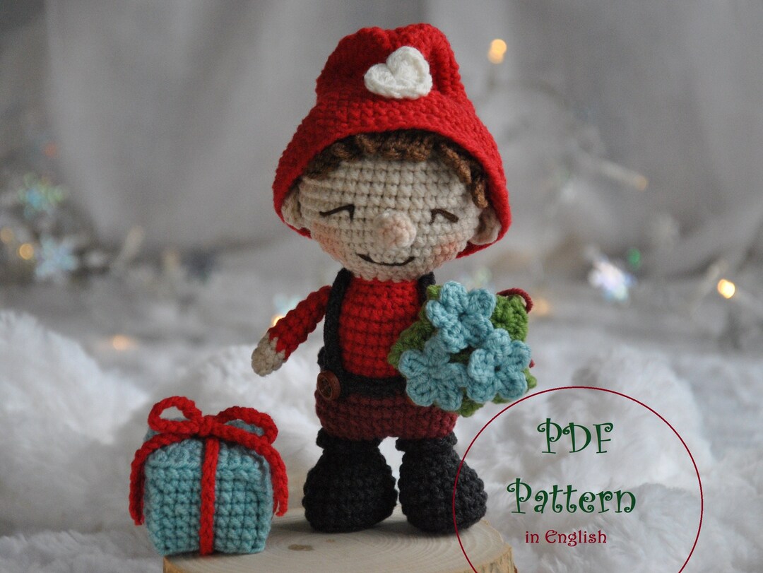 Valentine Gnome PDF Pattern, February Gnome, 12cm Valentine's Day Decor ...