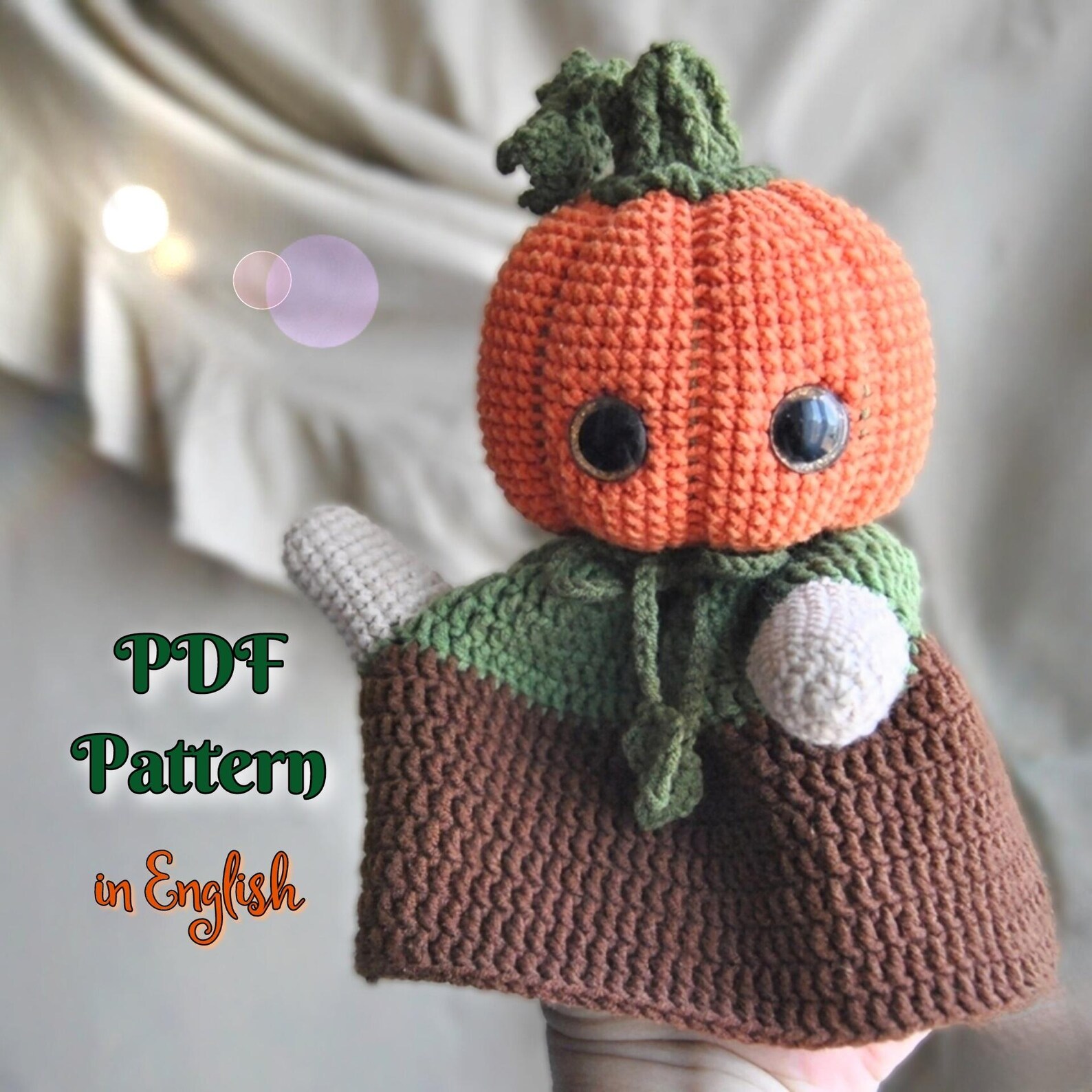 Pumpkin Puppet Crochet Pattern – Halloween Glove Toy PDF - Etsy