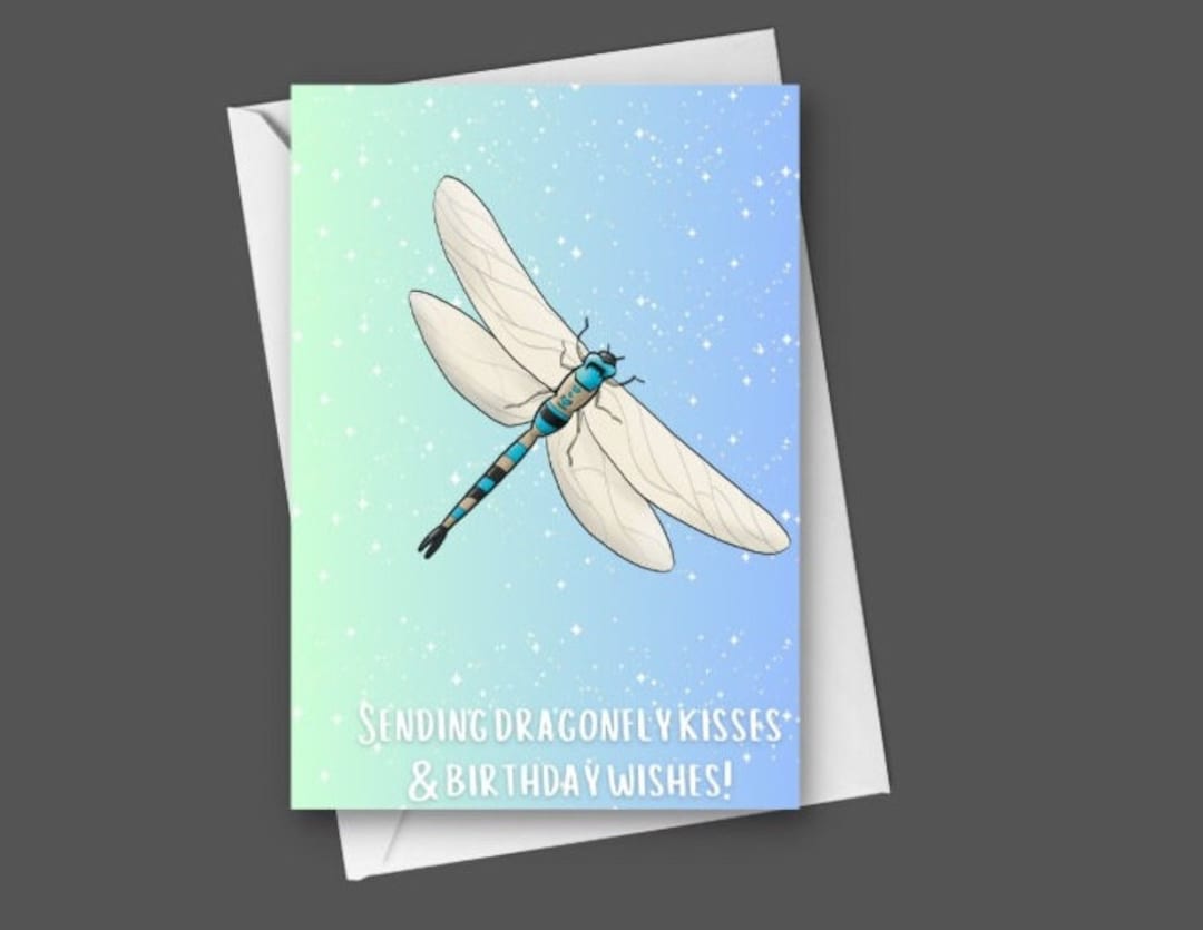 Funny Birthday Card | Dragonfly Birthday Greeting Card | Bug Lover Card ...
