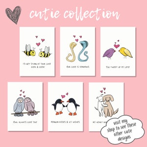 Cute Penguin Couple Valentine’s Day Card, 2 Magnetic Bookmarks and 2 ...
