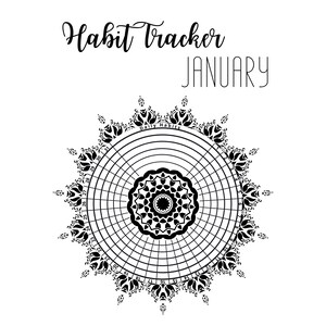Habit Tracker Printable Mandalas Daily Monthly Habit - Etsy