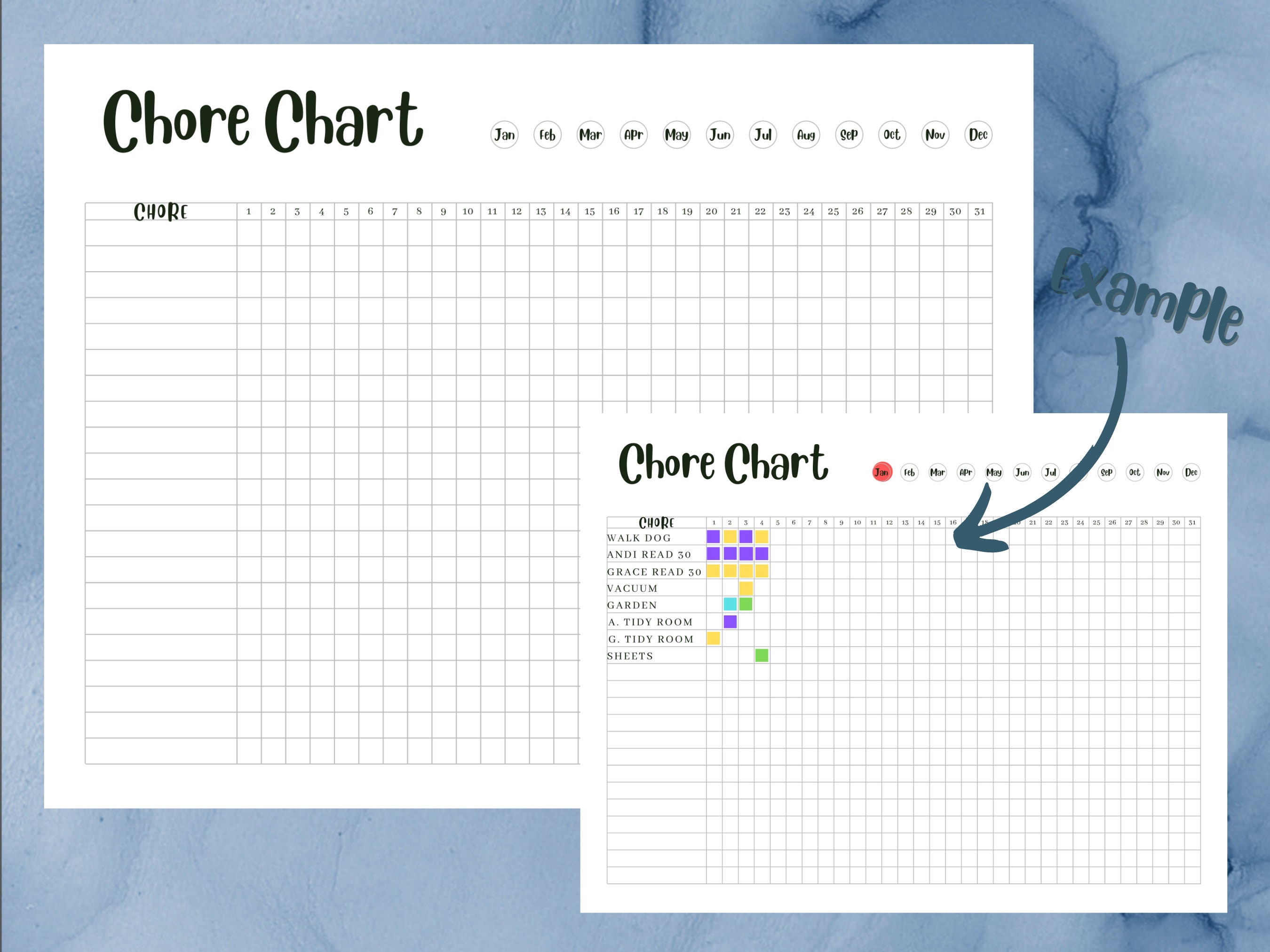Family Chore Chart | Minimalist Habit Tracker | Printable Goal Setting ...