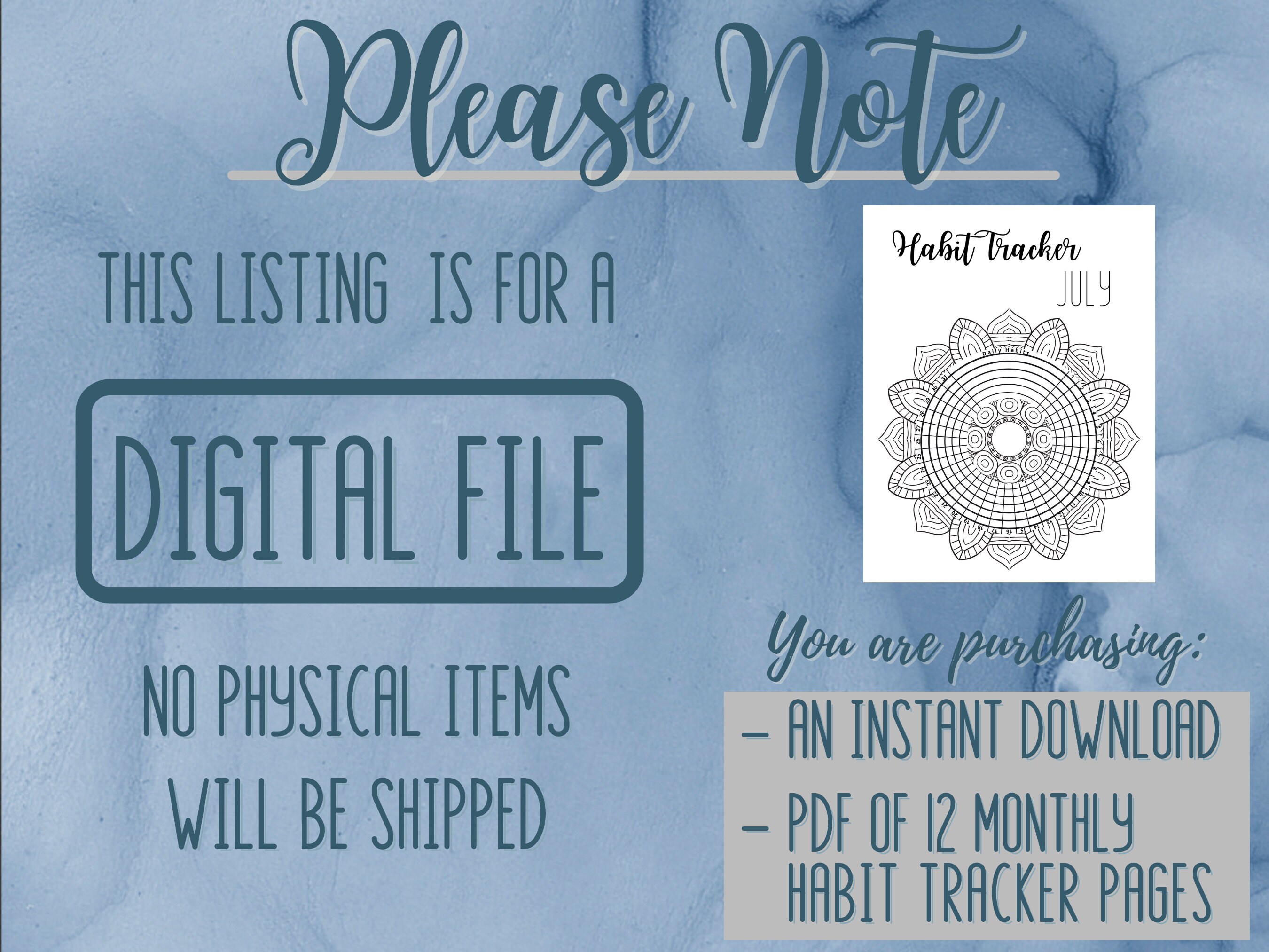 Habit Tracker Printable Mandalas Daily Monthly Habit - Etsy