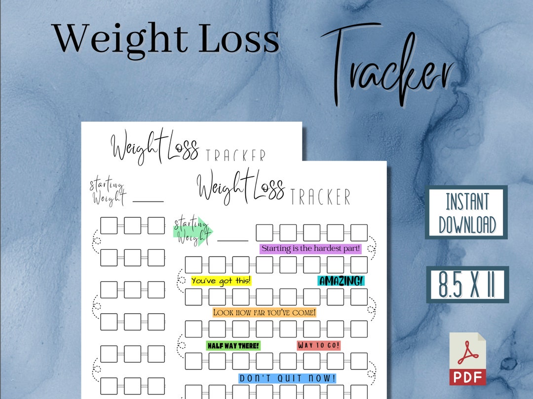 Weight Loss Tracker Printable | Goals, Motivation | Bullet Journal ...