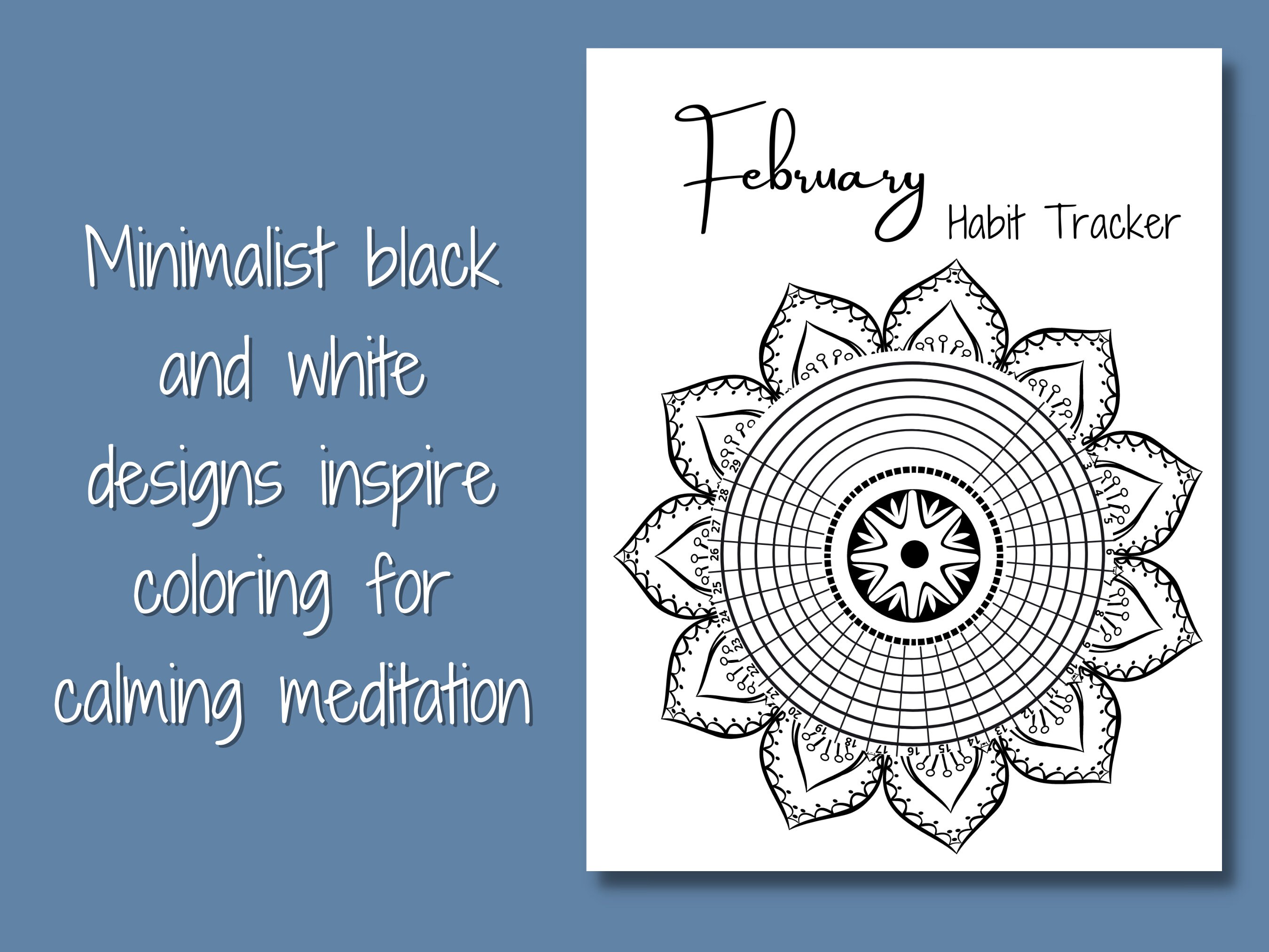 Mandala Habit Tracker, Printable Daily & Monthly Habit Trackers, Bullet ...