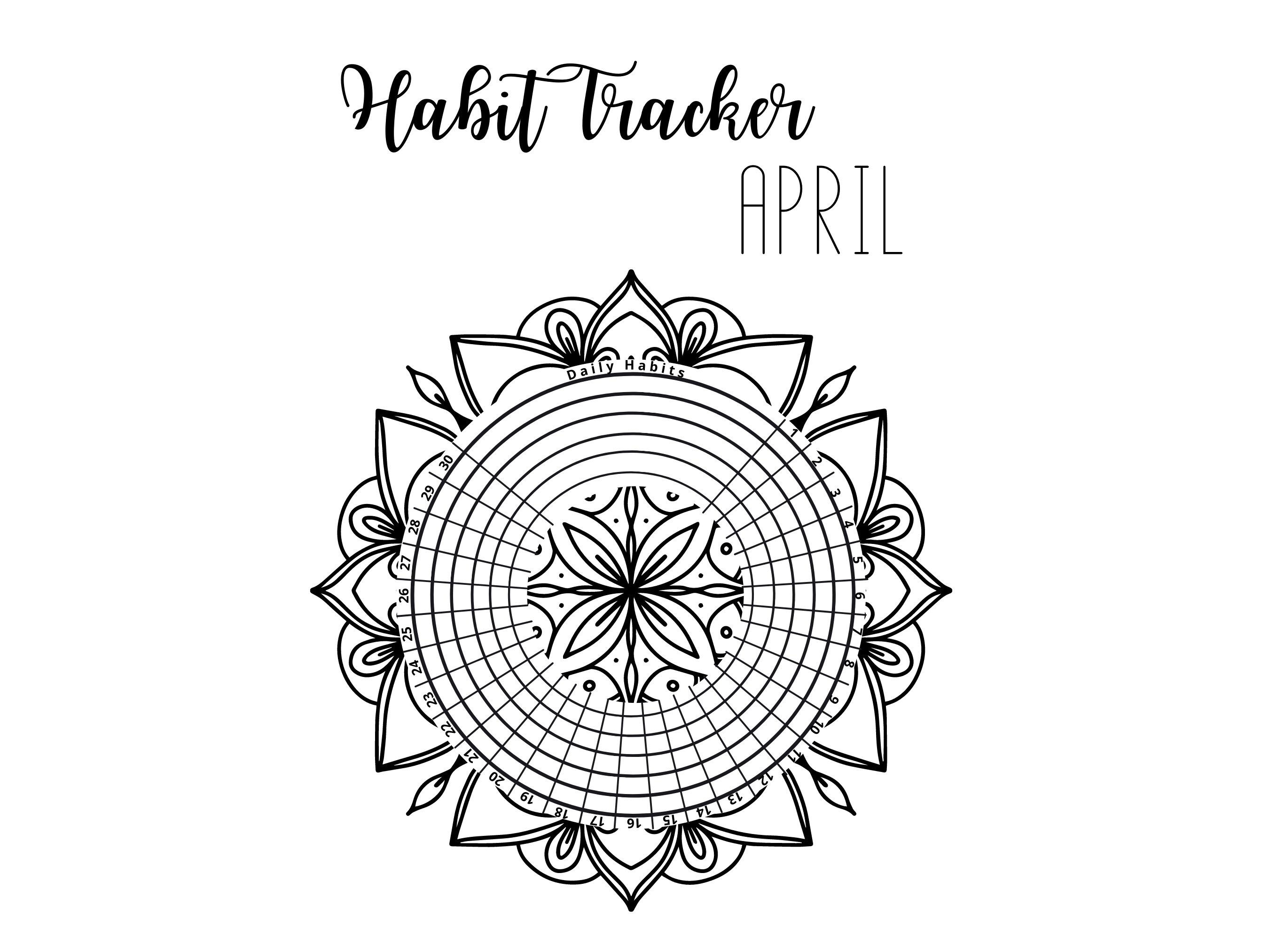 Habit Tracker Printable Mandalas Daily Monthly Habit - Etsy