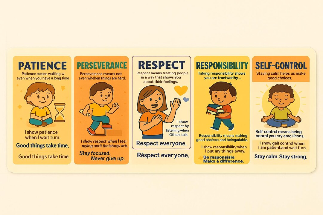 Character Traits Poster Bundle – Patience, Respect, Responsibility ...