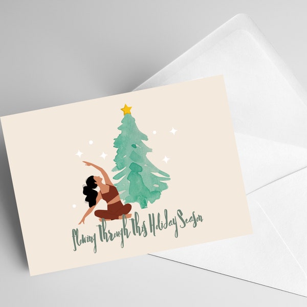 Yoga Christmas Card - Etsy