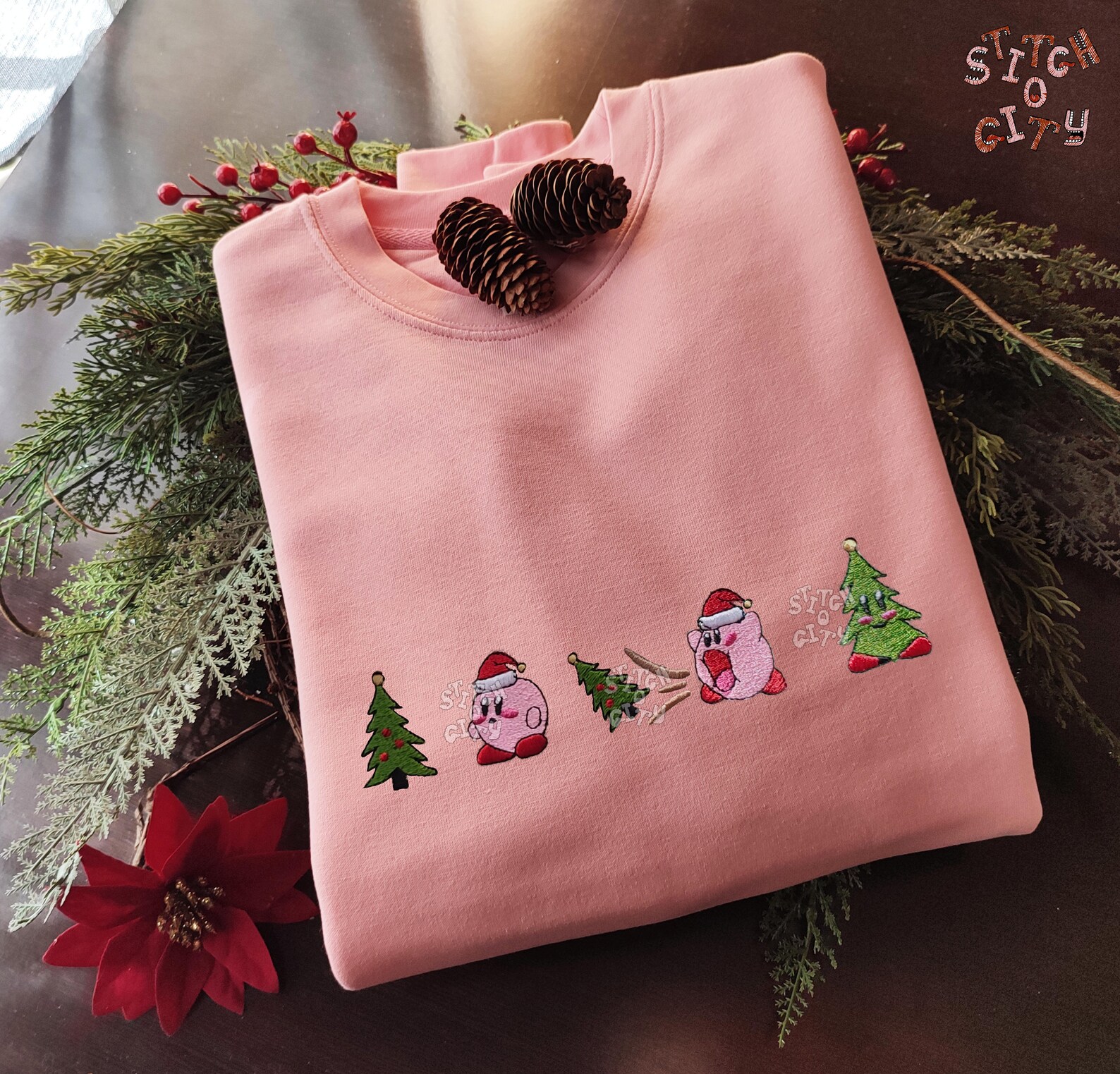 Embroidered Pinky Character Inspired Embroidered Christmas - Etsy