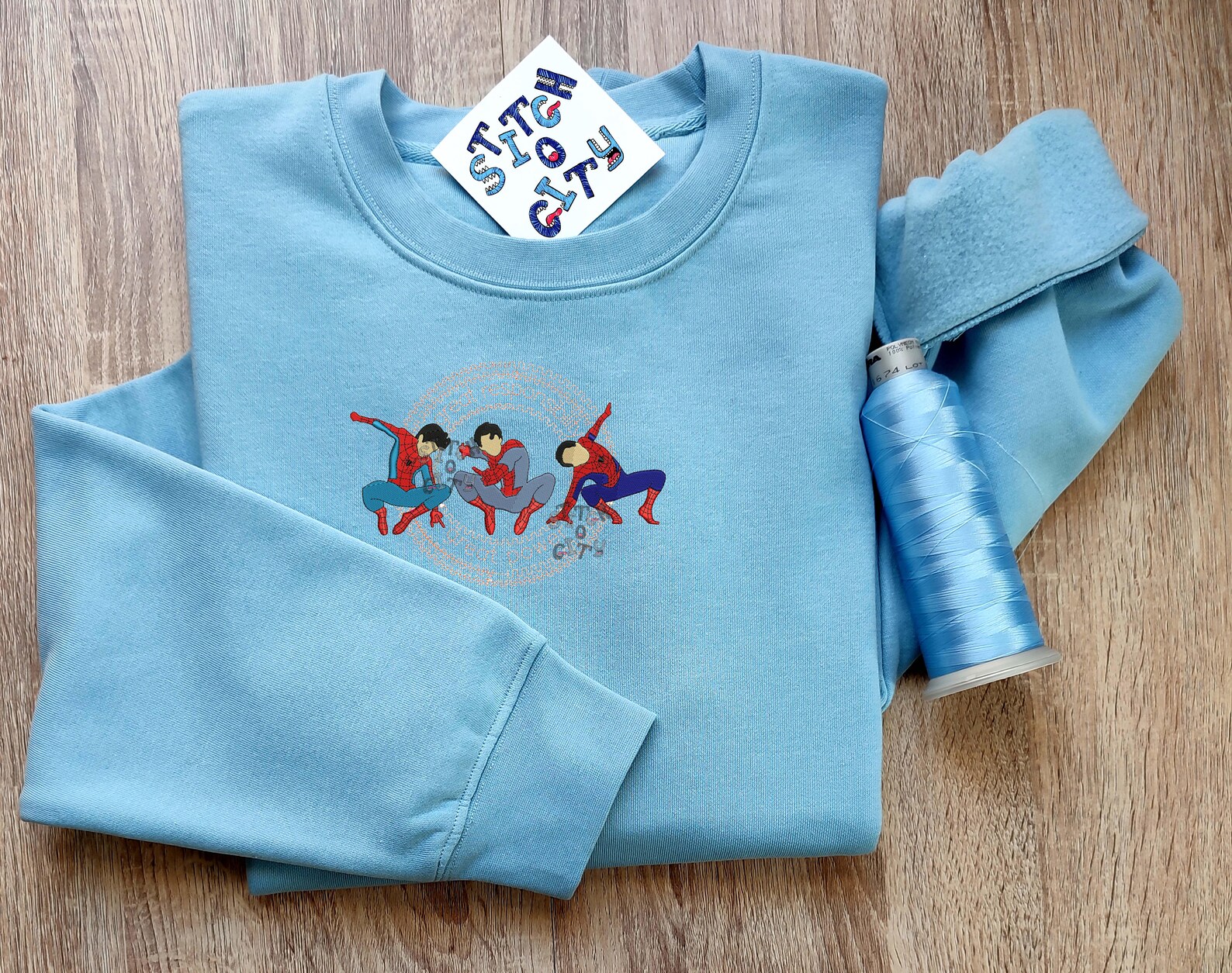 Embroidered Trio Comic Characters Embroidered Sweatshirt - Etsy
