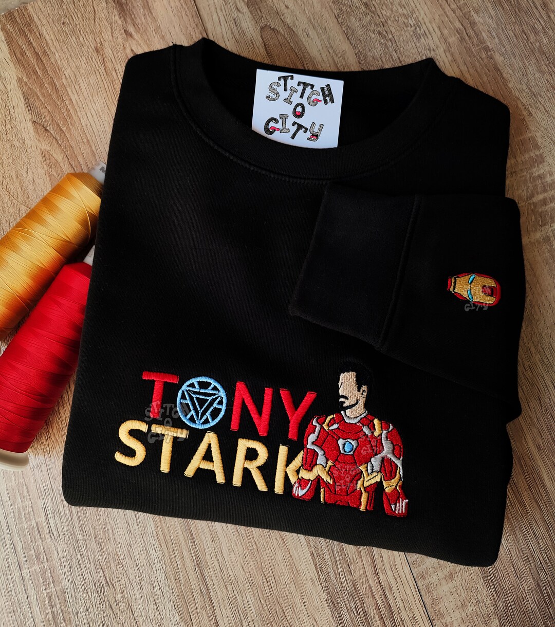 Embroidered Iron Comic Characters Embroidered Sweatshirt, Embroidered ...