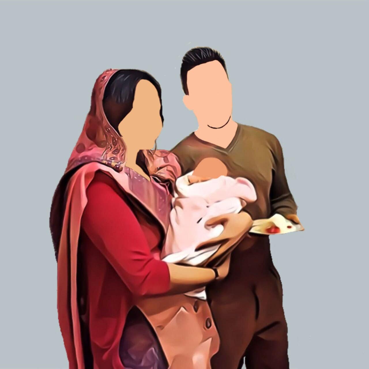 Digital Faceless Portrait Personalised Cartoon Photo an | Etsy UK