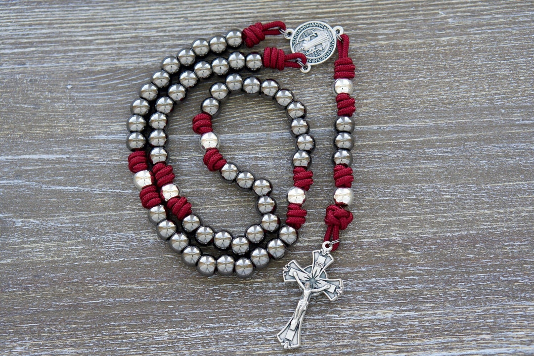 Sword of the Faithful Maroon, Gunmetal and Silver Stainless Steel ...