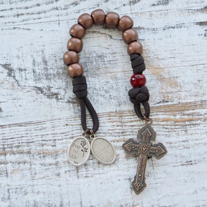 St. Padre Pio's Intercession Pocket Rosary - Single Decade, Acrylic ...