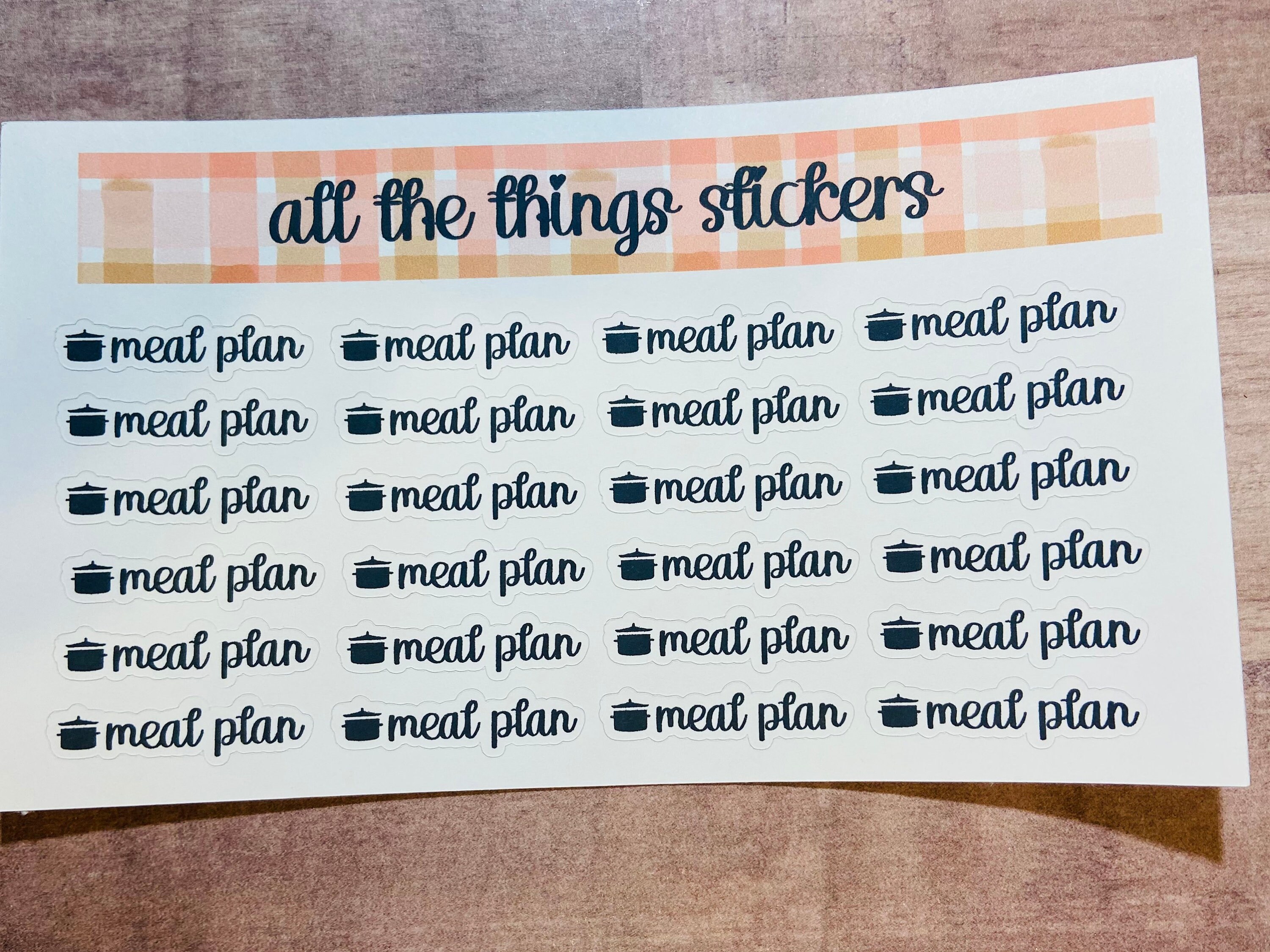 Planner Meal Plan Stickers - Etsy