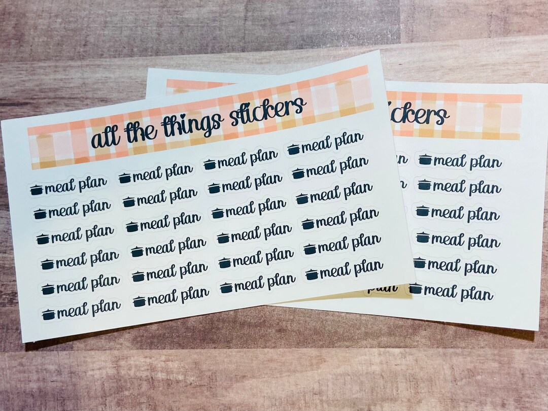 Planner Meal Plan Stickers - Etsy