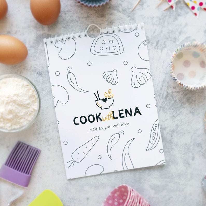 Cooking Modern Blog Logo, Premade Culinary Brand, Simple Food Truck ...