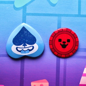 Deltarune Holographic Buttons C Round & Lancer - Etsy