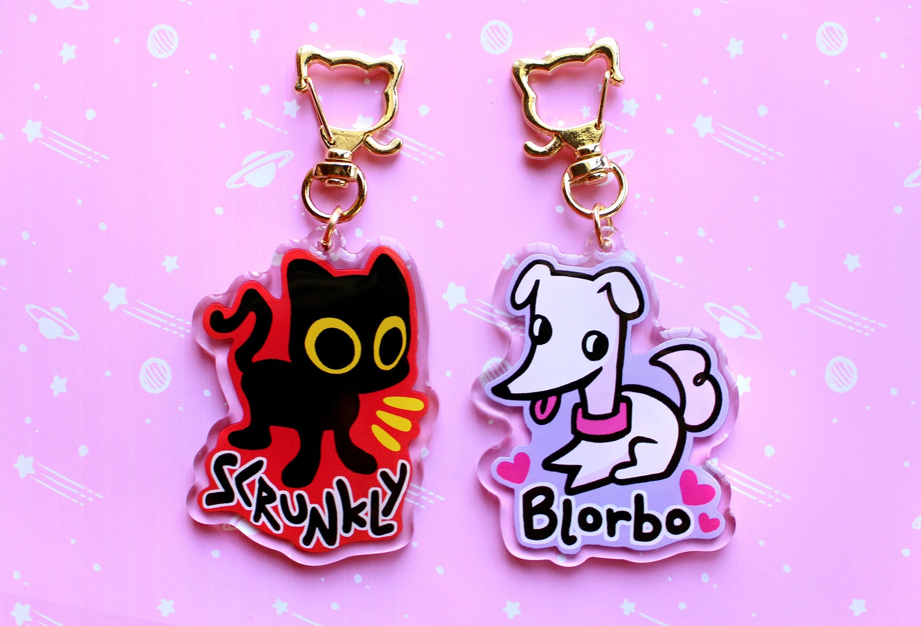 Scrunkly Cat & Blorbo Borzoi 2.5 Acrylic Charm - Etsy Canada