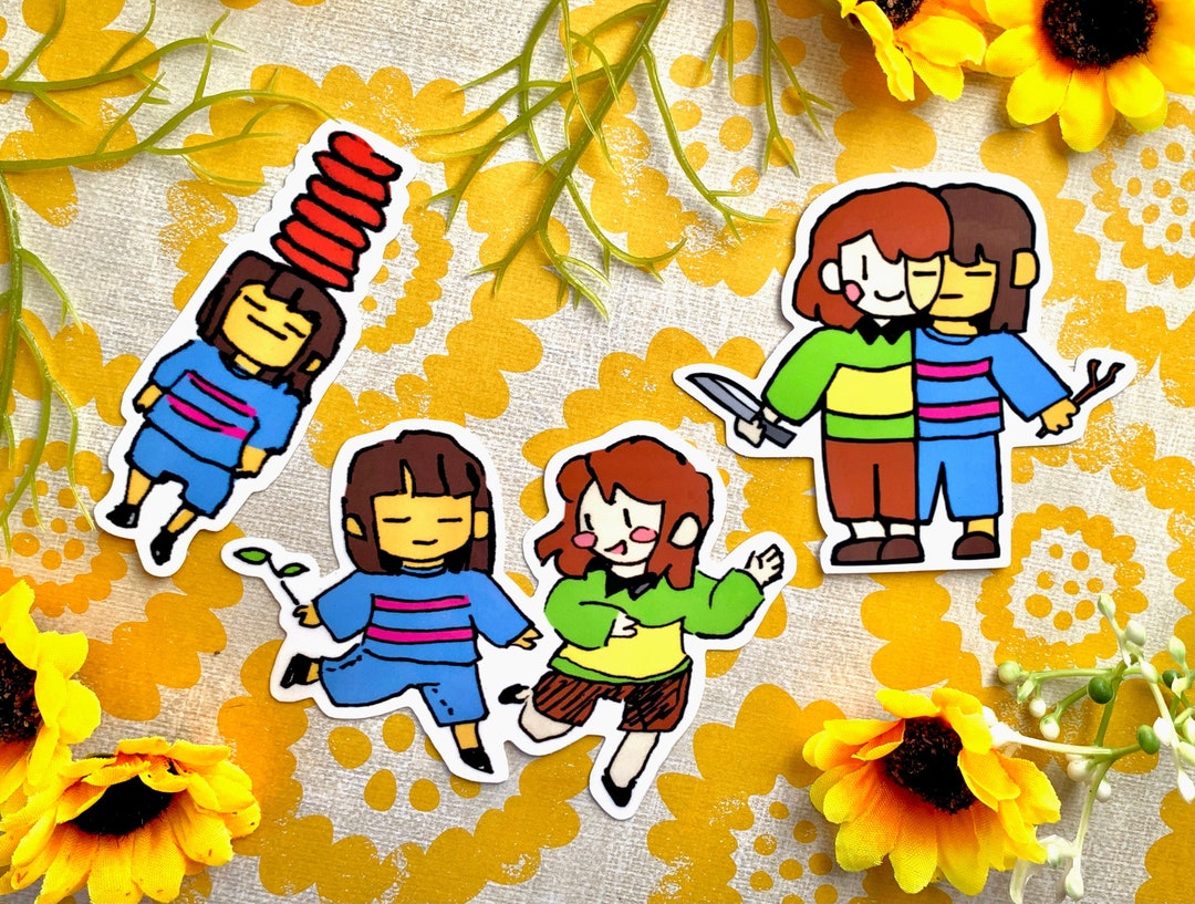 The Humans - Undertale Vinyl Stickers (frisk and Chara) - Etsy