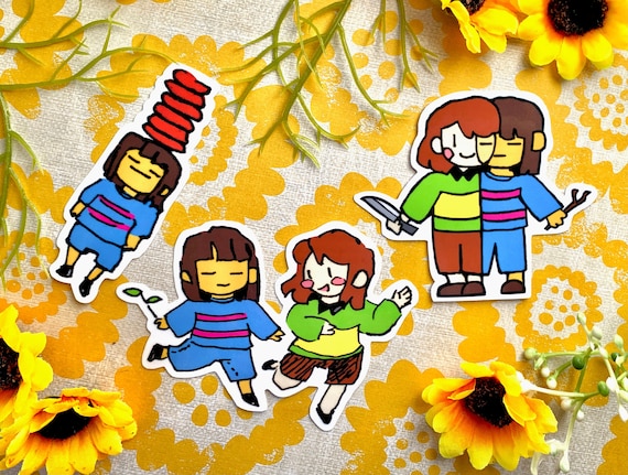 The Humans Undertale Vinyl Stickers frisk and Chara - Etsy