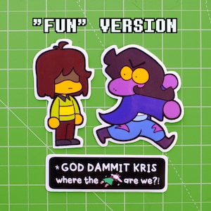 GOD DAMMIT KRIS Deltarune Vinyl Stickers Kris and Susie - Etsy