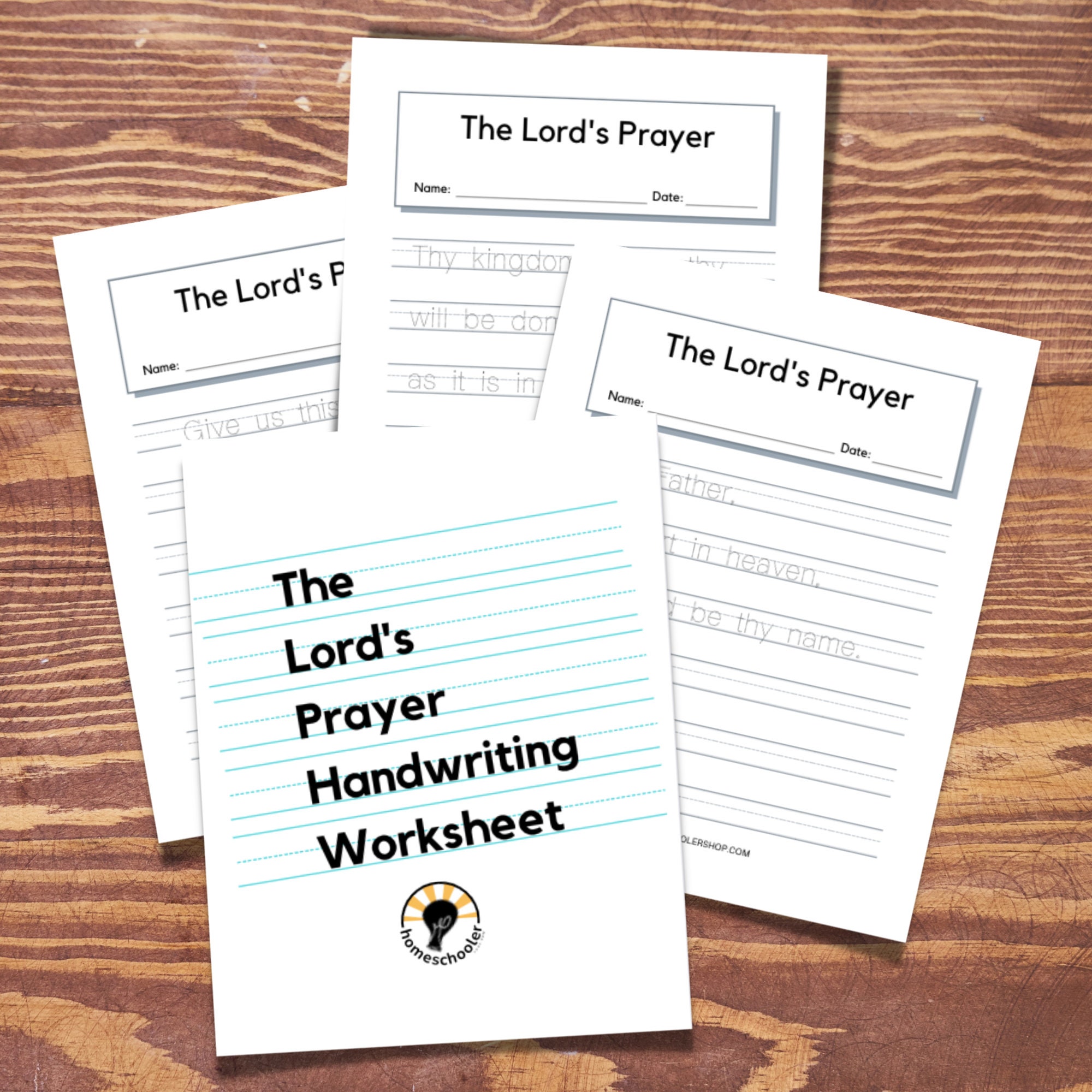 The Lord's Prayer Handwriting Practice Worksheet Homeschool Printables ...