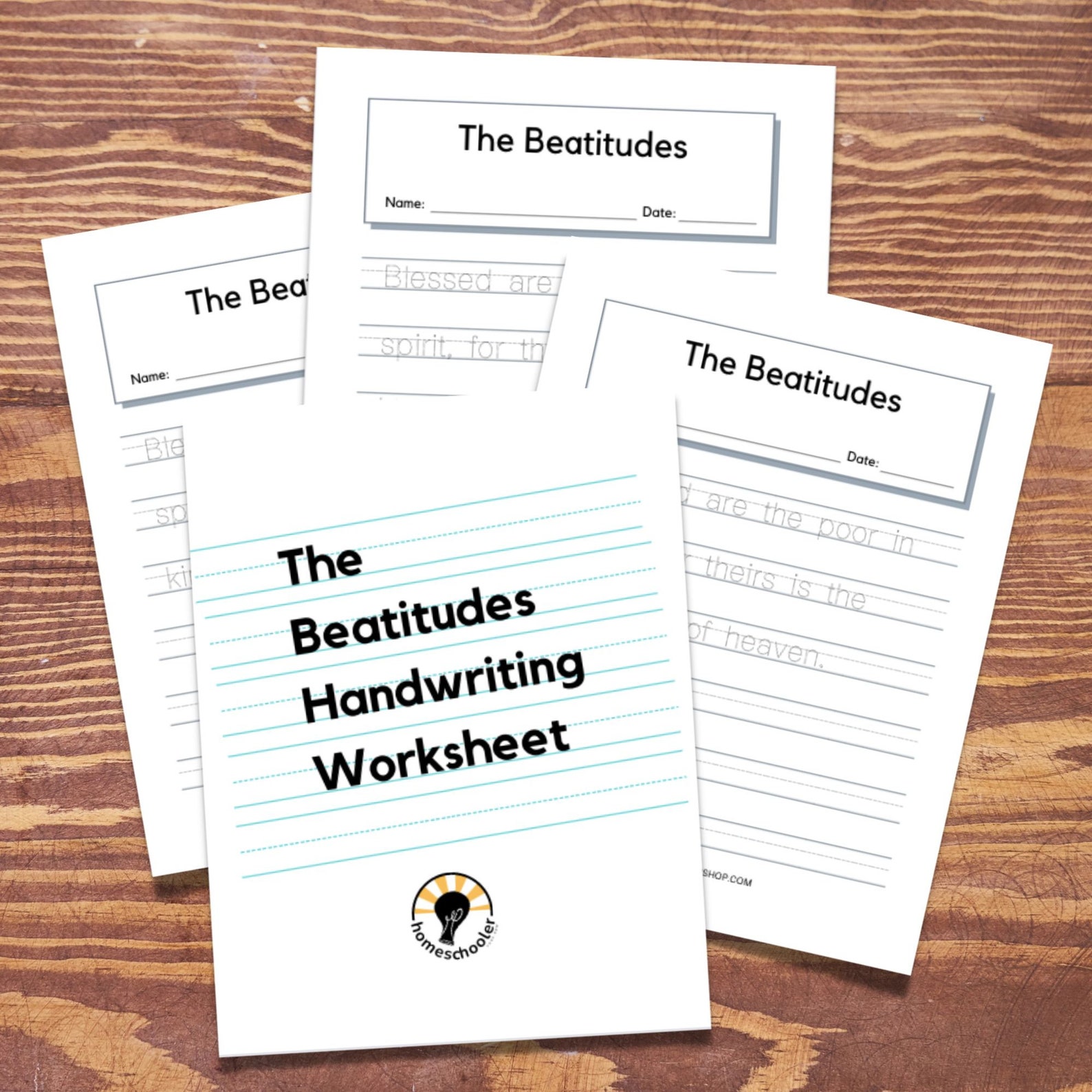 The Beatitudes Handwriting Practice Worksheet Homeschool Printables ...