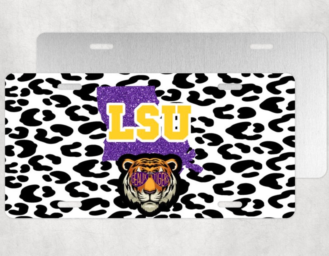 LSU Cheetah License Plate - Etsy