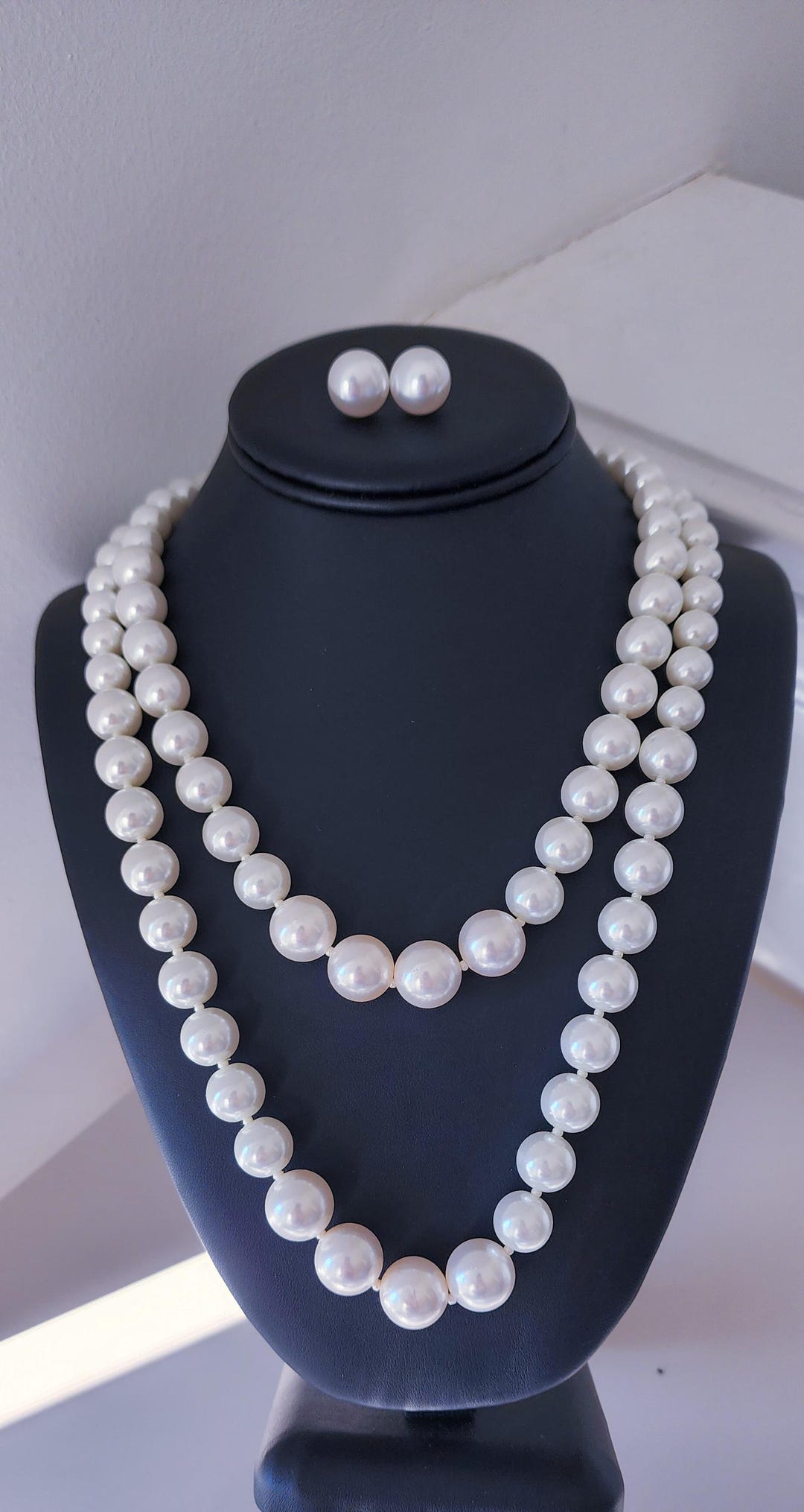 Classic Pearl Necklace Set Elegant Pearl Jewelry for Women Simple Pearl ...