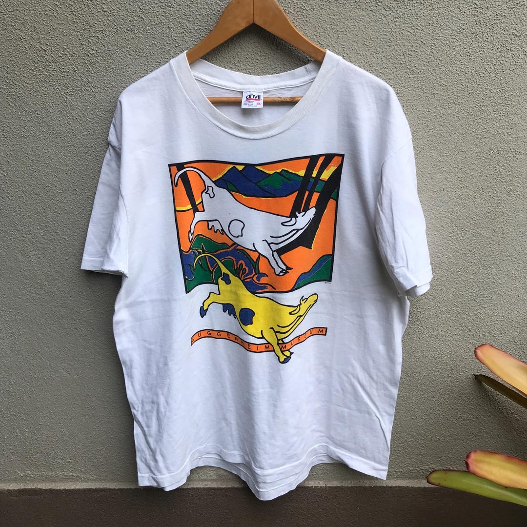 Vintage 90s FRANZ MARC Yellow Cow Pop Art Tee / Guggenheim Museum ...