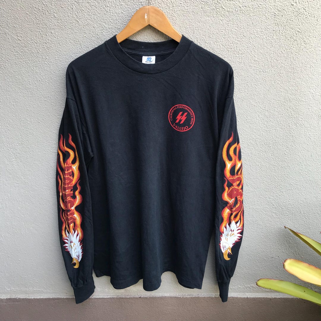 Vintage MOTORCYCLE FLAME Harley Tee California Performance Iron - Etsy