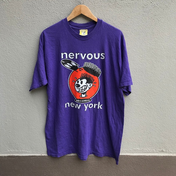 Vintage rare 90s NERVOUS RECORDS new york tee hiphop … - Gem