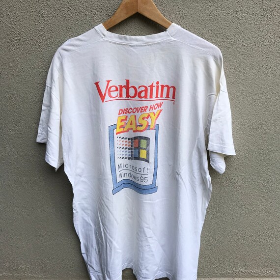 Vintage MICROSOFT WINDOWS 95 promo tee verbatim - Gem