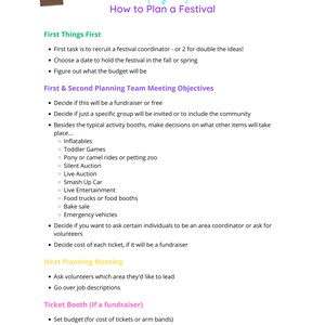 How to Plan a Festival, Church Fundraising, Group Fundraising, How to ...
