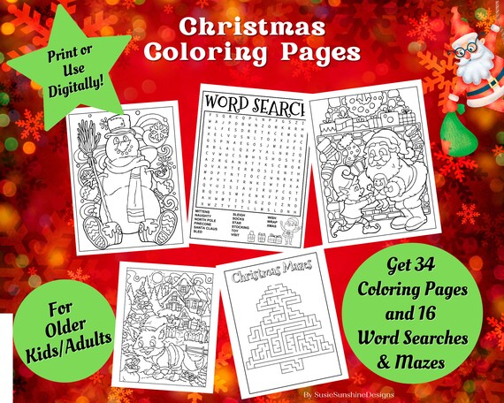 Coloring Book Digital Printable Coloring Pages Instant | Etsy