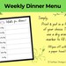 Dry Erase Meal Planner Menu Sign Kitchen Menu Weekly Menu Sign Menu ...