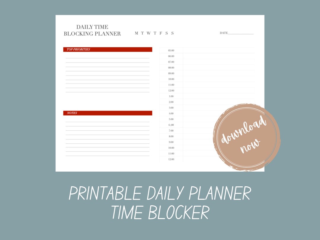 Printable Daily Planner, Time Blocking Schedule, Organize Your Day ...
